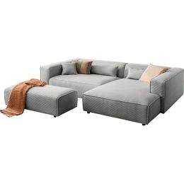 LeGer Home by Lena Gercke Ecksofa »PIARA XXL, L-Form, Schlaffunktion, Cord, Leinenoptik o. Strukturstoff« Hocker stellbar zum Schlafsofa...