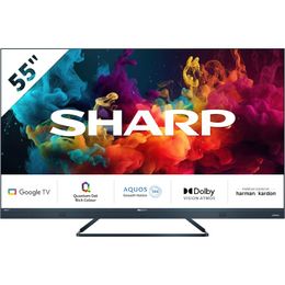 Sharp LED-Fernseher »4T-C55FQ_« 139 cm/55 ′′ Quantum Dot, QLED, Dolby Atmos, Dolby Vision, HDMI 2.1 mit eARC schwarz Mini Composite/CVBS +...