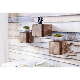 Home Affaire Wandregal &raquo;Holzpfeiler&laquo; 3 Stk. tlg. braun
