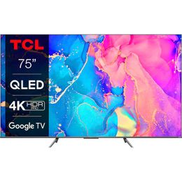 TCL QLED-Fernseher »75C631X1« 189 cm/75 ′′ Smart-TV HDR Premium, Dolby Atmos, HDMI 2.1, Metallgehäuse, ONKYO-Sound anthrazit 2.0 ONKYO-Sound, Google..