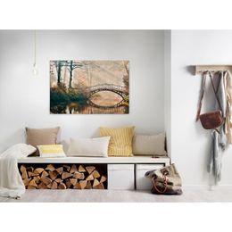 A.S. Création A.S. CRÉATION Leinwandbild »Park Bridge« Kunst Wald 1 Stk. tlg. Bild mit Brücke Keilrahmen Leinwand-Bild Wohnzimmer modern Wandbild Farbe Rahmen:...