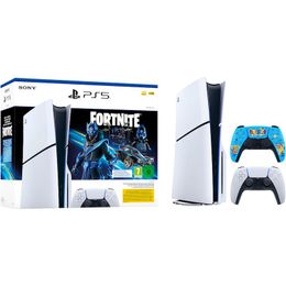 Playstation 5 Konsolen-Set »Slim Disk Fortnite Cobalt Star Bundle inkl. FORTNITE DualSense« 1.000 GB weiß/schwarz Mit dem integrierten, 1 TB großen...