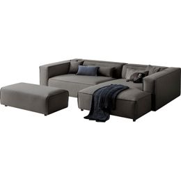 LeGer Home by Lena Gercke Ecksofa »PIARA XXL, L-Form, Schlaffunktion, Cord, Leinenoptik o. Strukturstoff« Hocker stellbar zum Schlafsofa...