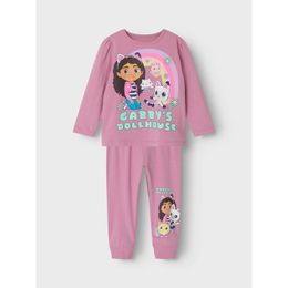name it Schlafanzug »NMFSABA GABBY LS NIGHTSET NOOS SKY« Set, 2 Stk. tlg., mit süßen Motiven Mauve Orchid 110 (116) 110 (116) Schlafanzug von name...