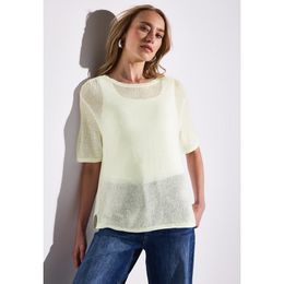 Street One Strickpullover mit seitlichen Schlitzen off white 36 36 Kurzarm Strickpullover von Street One