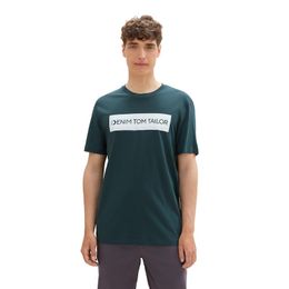 Tom Tailor Denim Rundhalsshirt mit verschiedenen Logo Prints dark gable green S S Rundhalsshirt von Tom Tailor Denim