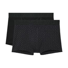 HOM Boxershorts »Neels« 2er Pack, horizontaler Eingriff, weich, elastisch, bequem Black/Black print S S Herren-Pants von HOM