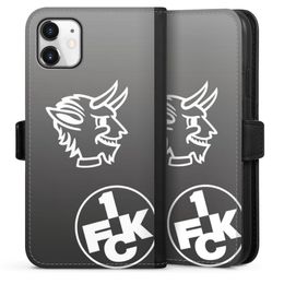 DeinDesign iPhone 11 Handy Klapph&uuml;lle Handyh&uuml;lle aus Kunst Leder schwarz Flip Case Logo 1. Fck 1. Fc Kaiserslautern Sideflip mit Lasche