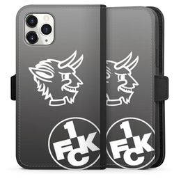 DeinDesign iPhone 11 Pro Handy Klapph&uuml;lle Handyh&uuml;lle aus Kunst Leder schwarz Flip Case Logo 1. Fck 1. Fc Kaiserslautern Sideflip mit Lasche