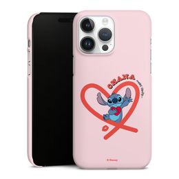 DeinDesign iPhone 14 Pro Max Handy Premium Case Smartphone Handyh&uuml;lle Schutzh&uuml;lle matt Heart Lilo & Stitch Disney Premium Case