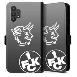 DeinDesign Galaxy A32 5G Handy Klapph&uuml;lle Handyh&uuml;lle aus Kunst Leder schwarz Flip Case 1. Fc Kaiserslautern Logo 1. Fck Sideflip mit langer Lasche