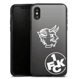 DeinDesign iPhone X Handy Silikon H&uuml;lle Case schwarz Handyh&uuml;lle Logo 1. Fck 1. Fc Kaiserslautern