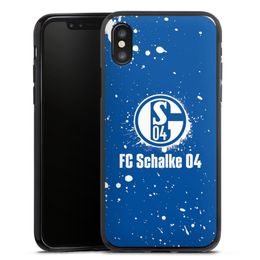 DeinDesign iPhone X Handy Silikon H&uuml;lle Case schwarz Handyh&uuml;lle S04 Fc Schalke 04 Logo