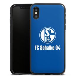DeinDesign iPhone X Handy Silikon H&uuml;lle Case schwarz Handyh&uuml;lle Fc Schalke 04 Official Licensed Product Logo