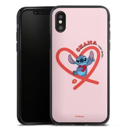 DeinDesign iPhone X Handy Silikon H&uuml;lle Case schwarz Handyh&uuml;lle Heart Lilo & Stitch Disney