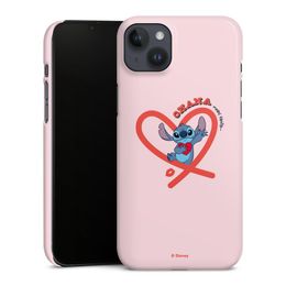 DeinDesign iPhone 14 Plus Handy Premium Case Smartphone Handyh&uuml;lle Schutzh&uuml;lle gl&auml;nzend Heart Lilo & Stitch Disney Premium Case