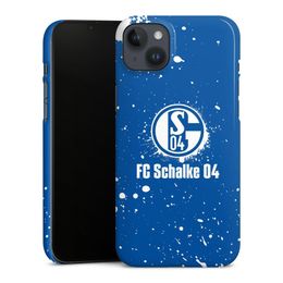DeinDesign iPhone 14 Plus Handy Premium Case Smartphone Handyh&uuml;lle Schutzh&uuml;lle gl&auml;nzend S04 Fc Schalke 04 Logo Premium Case
