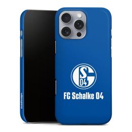 DeinDesign iPhone 16 Pro Max Handy Premium Case Smartphone Handyh&uuml;lle Schutzh&uuml;lle gl&auml;nzend Fc Schalke 04 Official Licensed Product Logo Premium Case