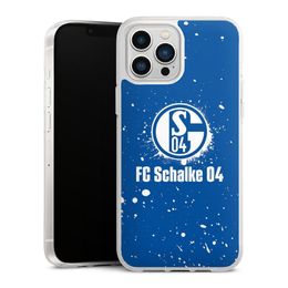 DeinDesign iPhone 13 Pro Max Handy Silikon H&uuml;lle Case transparent Handyh&uuml;lle S04 Fc Schalke 04 Logo Silikon Case