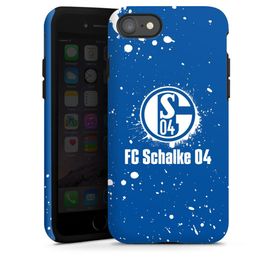 DeinDesign iPhone SE (2020) Handy Panzer Handyh&uuml;lle robuste Outdoor H&uuml;lle Schutzh&uuml;lle matt Logo Fc Schalke 04 S04 Tough Case