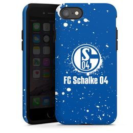 DeinDesign iPhone SE (2022) Handy Panzer Handyh&uuml;lle robuste Outdoor H&uuml;lle Schutzh&uuml;lle matt S04 Fc Schalke 04 Logo Tough Case