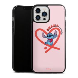 DeinDesign iPhone 13 Pro Max Handy Silikon H&uuml;lle Case schwarz Handyh&uuml;lle Heart Lilo & Stitch Disney