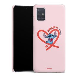 DeinDesign Galaxy A51 Handy Premium Case Smartphone Handyh&uuml;lle Schutzh&uuml;lle gl&auml;nzend Heart Lilo & Stitch Disney Premium Case