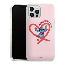 DeinDesign iPhone 13 Pro Max Handy Silikon H&uuml;lle Case transparent Handyh&uuml;lle Heart Lilo & Stitch Disney Silikon Case