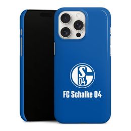 DeinDesign iPhone 15 Pro Max Handy Premium Case Smartphone Handyh&uuml;lle Schutzh&uuml;lle gl&auml;nzend Fc Schalke 04 Official Licensed Product Logo Premium Case