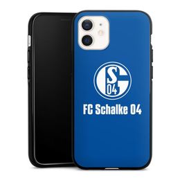 DeinDesign iPhone 12 Handy Silikon H&uuml;lle Case schwarz Handyh&uuml;lle Fc Schalke 04 Official Licensed Product Logo