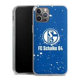 DeinDesign iPhone 12 Pro Max Handy Silikon H&uuml;lle Case transparent Handyh&uuml;lle S04 Fc Schalke 04 Logo Silikon Case