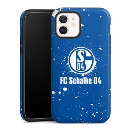 DeinDesign iPhone 12 mini Handy Panzer Handyh&uuml;lle robuste Outdoor H&uuml;lle Schutzh&uuml;lle gl&auml;nzend S04 Fc Schalke 04 Logo Tough Case