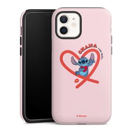 DeinDesign iPhone 12 mini Handy Panzer Handyh&uuml;lle robuste Outdoor H&uuml;lle Schutzh&uuml;lle gl&auml;nzend Heart Lilo & Stitch Disney Tough Case