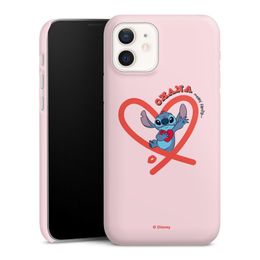 DeinDesign iPhone 12 Handy Premium Case Smartphone Handyh&uuml;lle Schutzh&uuml;lle matt Heart Lilo & Stitch Disney Premium Case