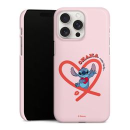 DeinDesign iPhone 15 Pro Max Handy Premium Case Smartphone Handyh&uuml;lle Schutzh&uuml;lle gl&auml;nzend Heart Lilo & Stitch Disney Premium Case