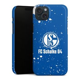 DeinDesign iPhone 15 Plus Handy Premium Case Smartphone Handyh&uuml;lle Schutzh&uuml;lle gl&auml;nzend S04 Fc Schalke 04 Logo Premium Case
