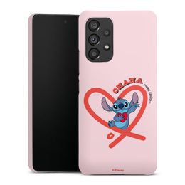 DeinDesign Galaxy A53 5G Handy Premium Case Smartphone Handyh&uuml;lle Schutzh&uuml;lle matt Lilo & Stitch Heart Disney Premium Case