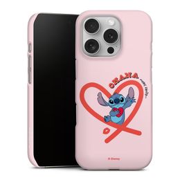 DeinDesign iPhone 16 Pro Handy Premium Case Smartphone Handyh&uuml;lle Schutzh&uuml;lle matt Heart Lilo & Stitch Disney Premium Case