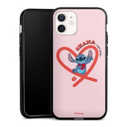 DeinDesign iPhone 12 mini Handy Silikon H&uuml;lle Case schwarz Handyh&uuml;lle Heart Lilo & Stitch Disney