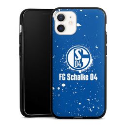 DeinDesign iPhone 12 mini Handy Silikon H&uuml;lle Case schwarz Handyh&uuml;lle S04 Fc Schalke 04 Logo