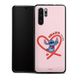 DeinDesign Huawei P30 Pro Handy Silikon H&uuml;lle Case schwarz Handyh&uuml;lle Heart Lilo & Stitch Disney