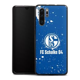 DeinDesign Huawei P30 Pro Handy Silikon H&uuml;lle Case schwarz Handyh&uuml;lle S04 Fc Schalke 04 Logo