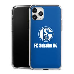 DeinDesign iPhone 11 Pro Max Handy Silikon H&uuml;lle Case transparent Handyh&uuml;lle Official Licensed Product Logo Fc Schalke 04 Silikon Case