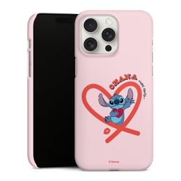 DeinDesign iPhone 15 Pro Max Handy Premium Case Smartphone Handyh&uuml;lle Schutzh&uuml;lle matt Heart Lilo & Stitch Disney Premium Case