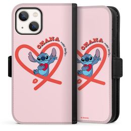 DeinDesign Galaxy A51 Handy Klapph&uuml;lle Handyh&uuml;lle aus Kunst Leder schwarz Flip Case Heart Lilo & Stitch Disney Sideflip mit Lasche
