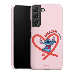 DeinDesign Galaxy S22 Handy Premium Case Smartphone Handyh&uuml;lle Schutzh&uuml;lle matt Heart Lilo & Stitch Disney Premium Case