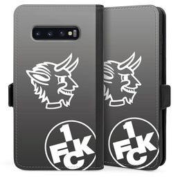 DeinDesign Galaxy S10 Plus Handy Klapph&uuml;lle Handyh&uuml;lle aus Kunst Leder schwarz Flip Case Logo 1. Fck 1. Fc Kaiserslautern Sideflip mit Lasche