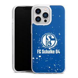 DeinDesign iPhone 13 Pro Handy Silikon H&uuml;lle Case wei&szlig; Handyh&uuml;lle S04 Fc Schalke 04 Logo Silikon Case