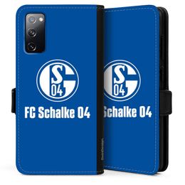 DeinDesign Galaxy S20 Handy Klapph&uuml;lle Handyh&uuml;lle aus Kunst Leder schwarz Flip Case Fc Schalke 04 Official Licensed Product Logo Sideflip mit Lasche