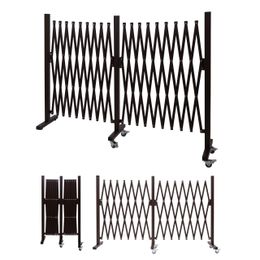 Absperrgitter HWC-B34, Zaun Scherengitter Trenngitter, Alu ausziehbar Laufrollen braun ~ Höhe 109cm, Breite 60-530cm
